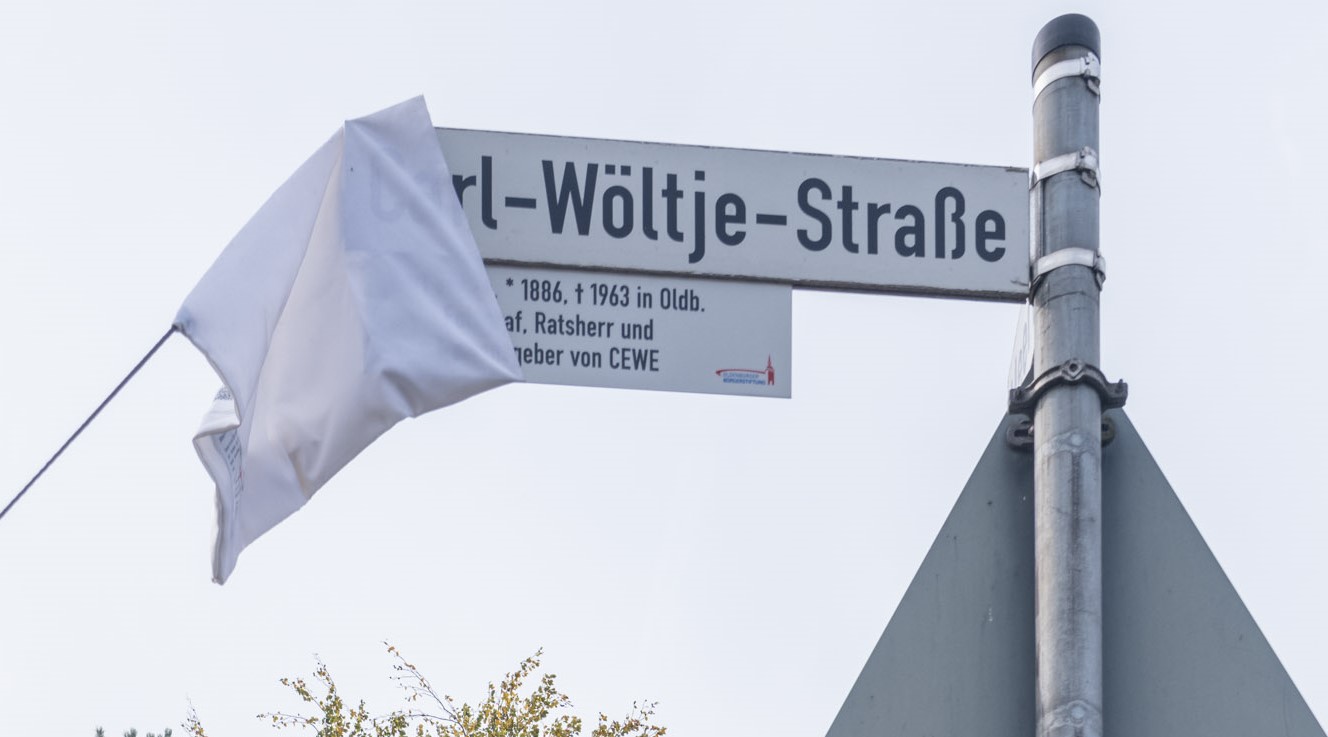 Zusatzschild für Carl Wöltje | Oldenburger Bürgerstiftung